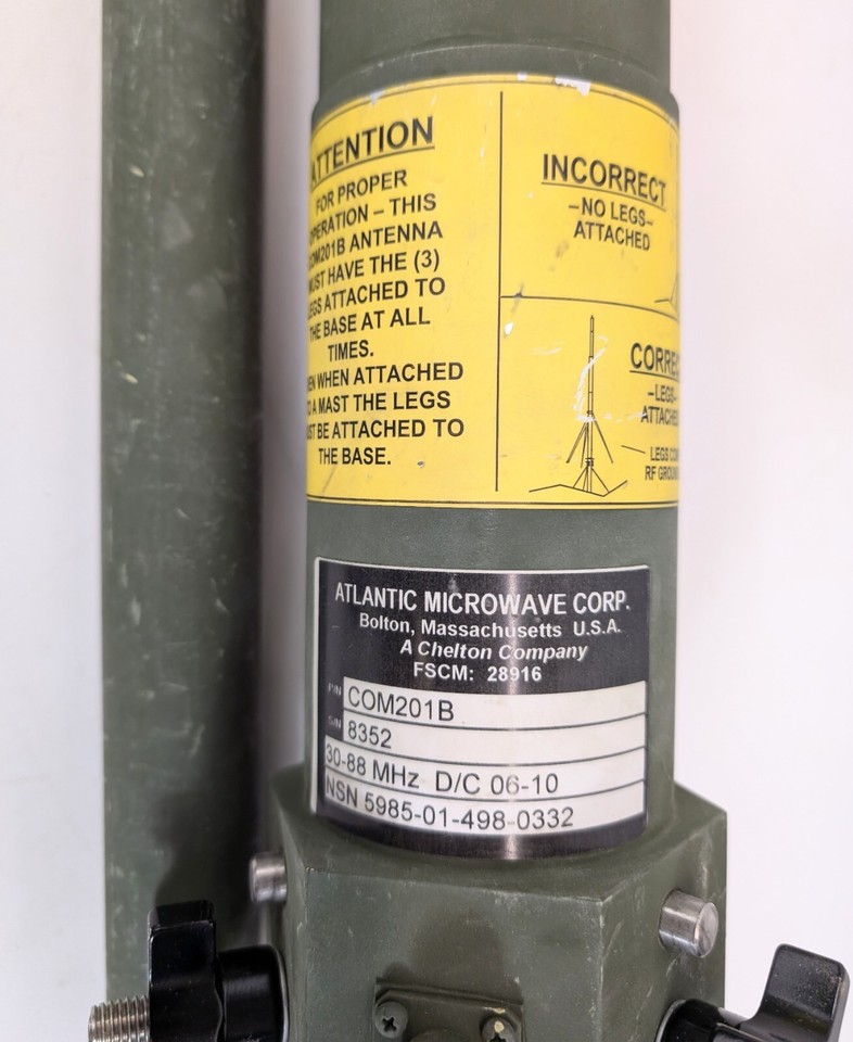 Atlantic Microwave Corp -Military Field Antenna COM201B HMMWV 30-80 MHz ...