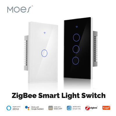 MOES Zigbee Smart Light Switch Mesh Relay Neutral Wire Required Alexa ...