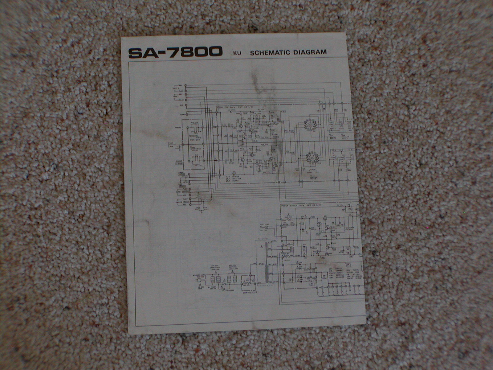 Vintage Original Pioneer SA-7800 Schematic Manual. Good Condition. | eBay