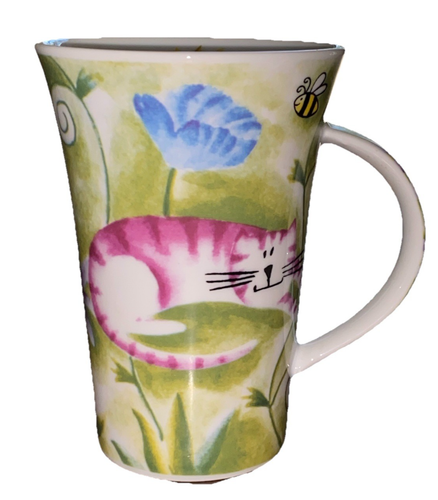 Burton & Burton FIB Ceramic Floral Print With Cats Tall Coffee Mug 12 Oz | eBay