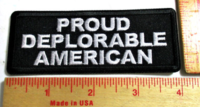 "DEPLORABLE" patch Trump collectible USA president political biker vest ...