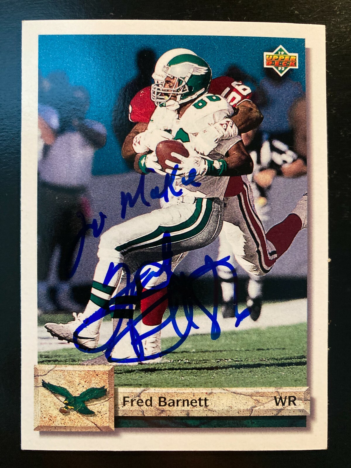 Autographed Signed 1992 Upper Deck 121 Fred Barnett Philadelphia Eagles ...