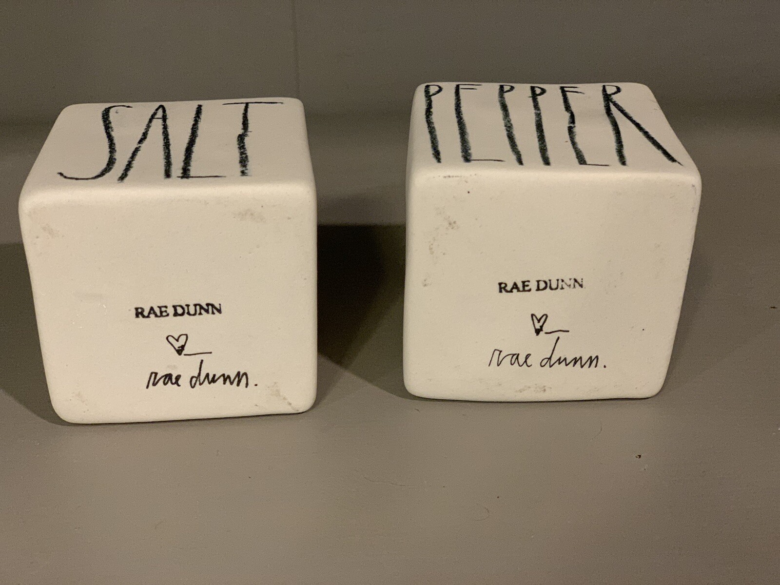 Rae Dunn SIGNED HANDMADE Original Salt Pepper Cellars RARE HTF One Of A ...