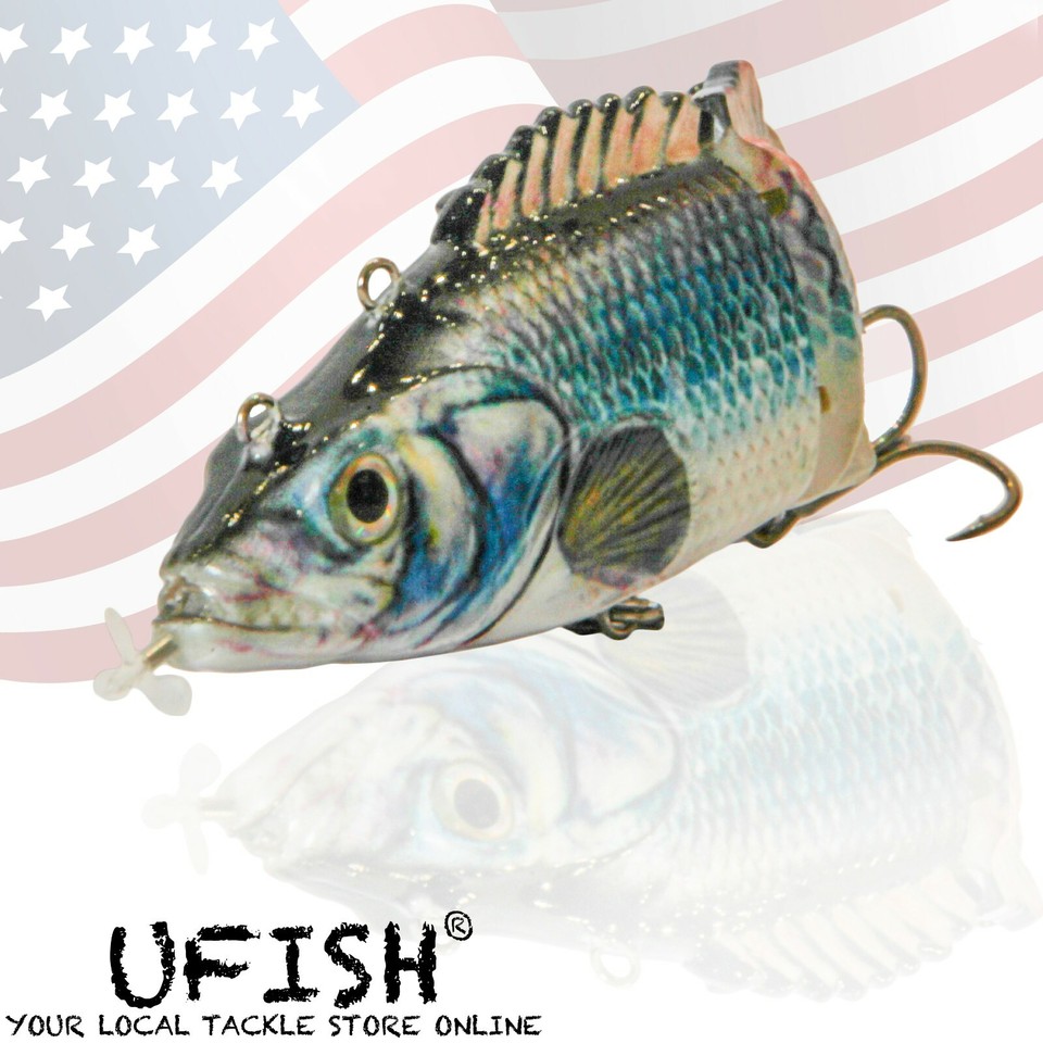 Large Robotic Lure Animated Swimbait Electric USB Wobbler Self Swimming ...