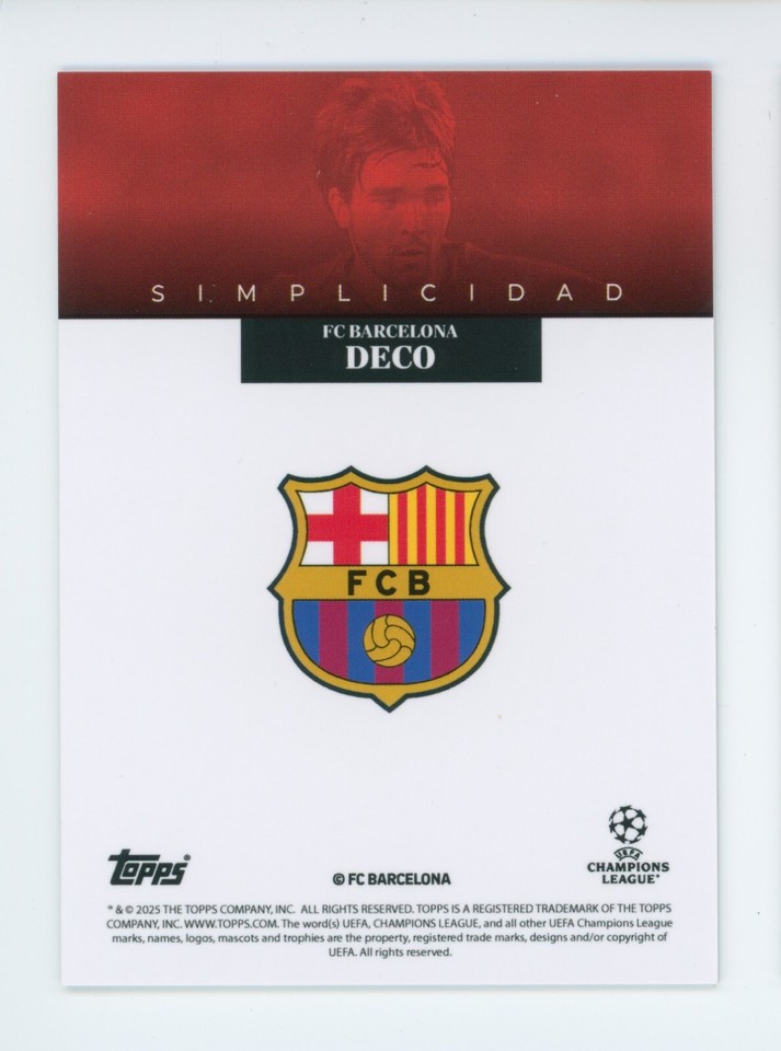 2024-25 Deco Topps Simplicidad UEFA Red Foil FC Barcelona Soccer Card ...