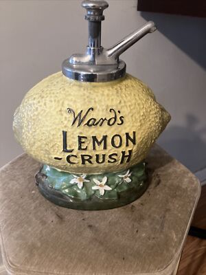 Vintage WARD'S Lemon Crush Counter Top Soda Ceramic Syrup Dispenser | eBay