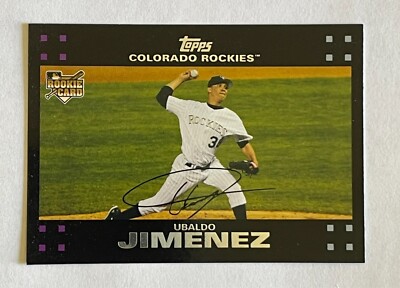 2007 TOPPS UBALDO JIMENEZ #296 ROOKIE PITCHER COLORADO ROCKIES BASEBALL ...