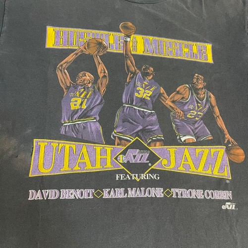 Vintage 90s NBA David Benoit Karl Malone Tyrone Corbin Utah Jazz Tee | eBay