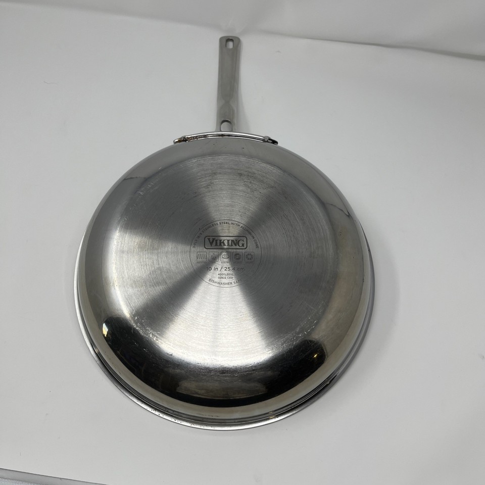 Viking 10” Stainless Steel Round Frying Pan with Long Handle Used | eBay