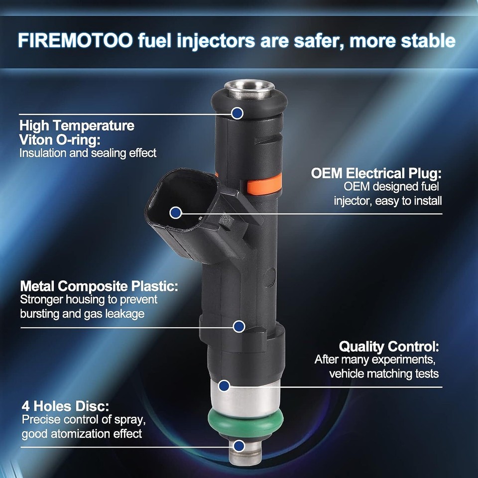 8X Fuel Injectors for Ford F150 XL XLT FX4 2004 5.4L V8 4 Holes ...