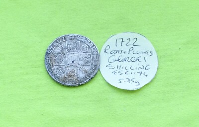1722 R&P Silver One SHILLING Coin King George I (1714-27) 5.73g ESC1174 ...