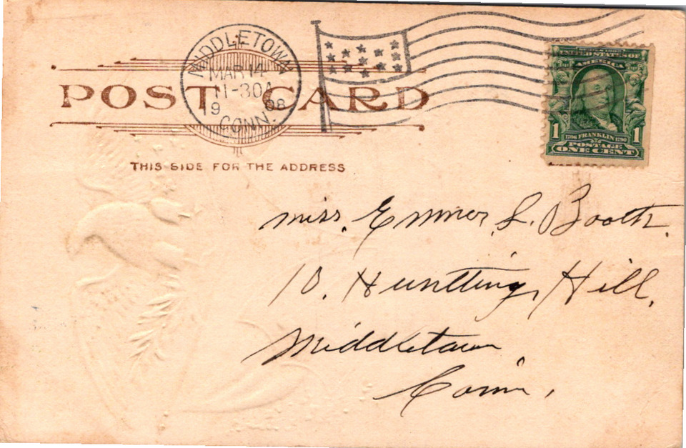 Postcard Patriotic Embossed 45 Star US American Flag 69th PVI Irish ...