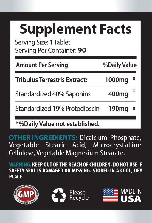 Tribulus Terrestris Extract 1000mg - Bodybuilding Sexual Strength 270 ...