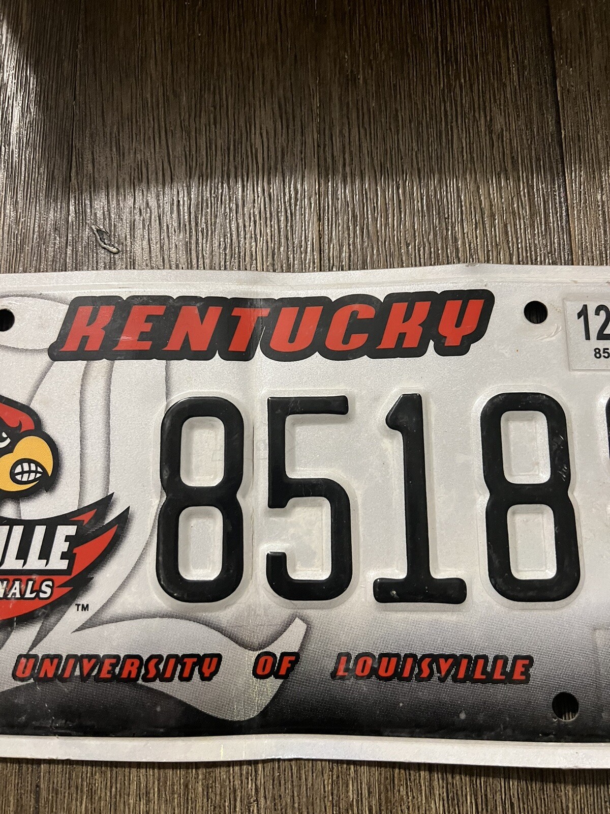 KENTUCKY University of Louisville License Plate # 8518 GZ Cardinals ...
