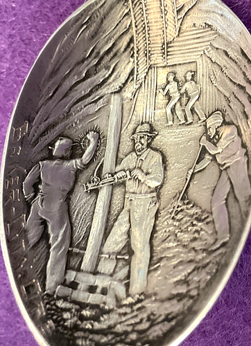 RARE! Baker City Oregon Men Gold Mine Shaft 5.6" Sterling Souvenir ...