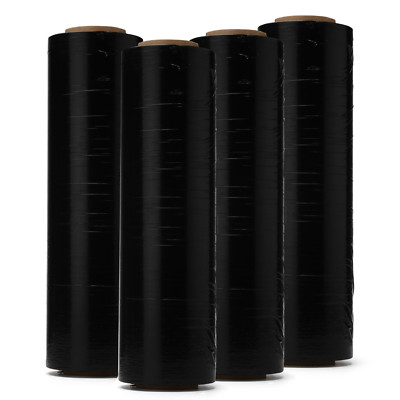 18" x 1500' (4 Rolls) BLACK Shrink Wrap Stretch Banding Film Heavy Duty ...
