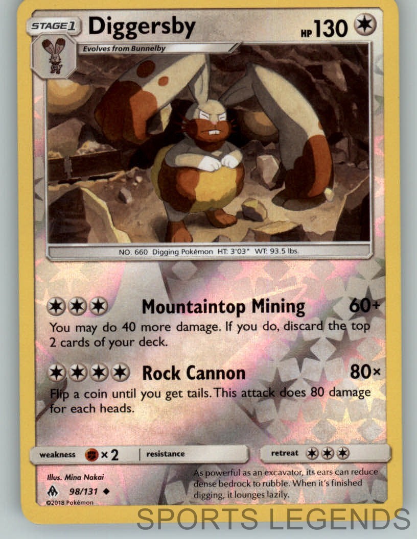 2018 pokemon Forbidden Light reverse holo Diggersby 98/131 | eBay