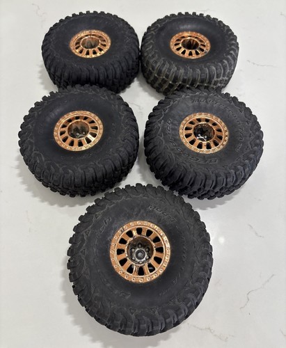 Losi Lasernut Tires Mounted Set Of 5 12mm Gold (Inside Rim Hex’s Worn ...