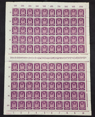 Germany Deutsche Reich FLUGPOST German eagle Airmail stamps Full Sheet ...