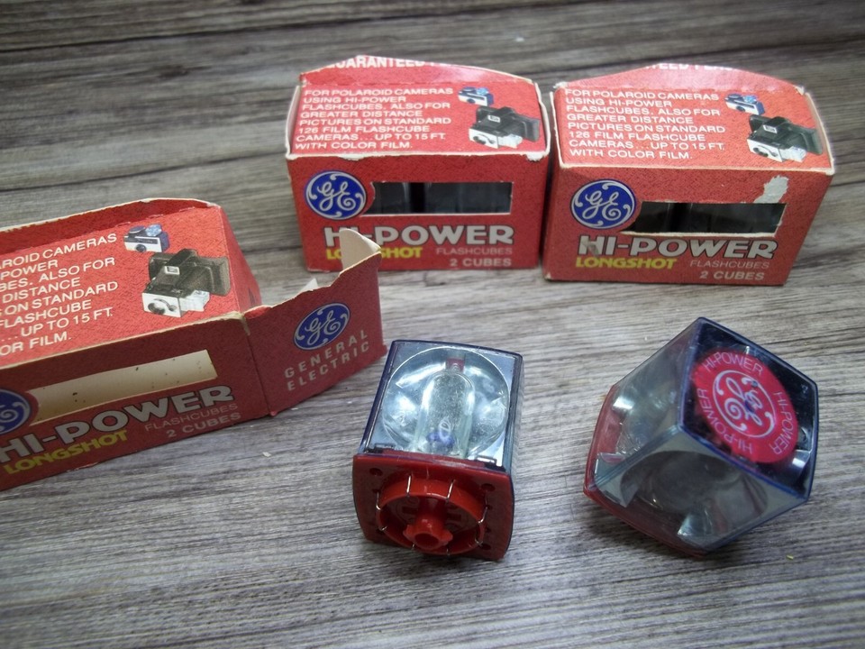vintage General Electric flash cubes for Polaroid original pckg. 3 2pks ...