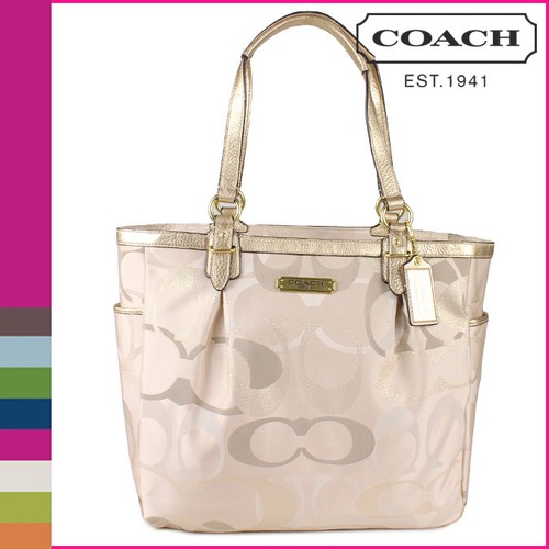 COACH GOLD METALLIC LARGE HANDBAG PURSE GORGEOUS NETU… - Gem