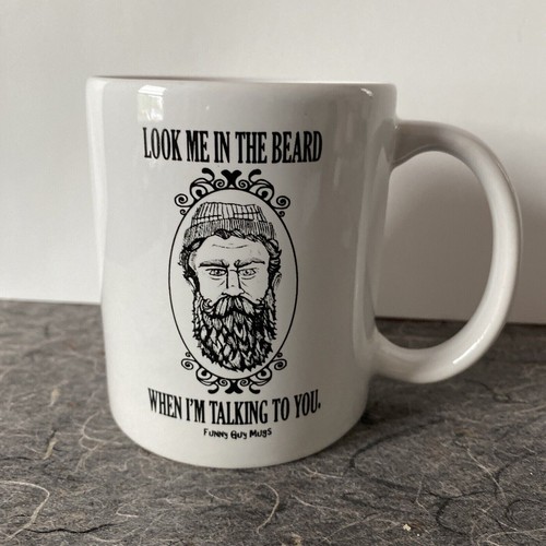 man's coffee mug funny guy mugs comedic beard w/ quality gift box NEW ...