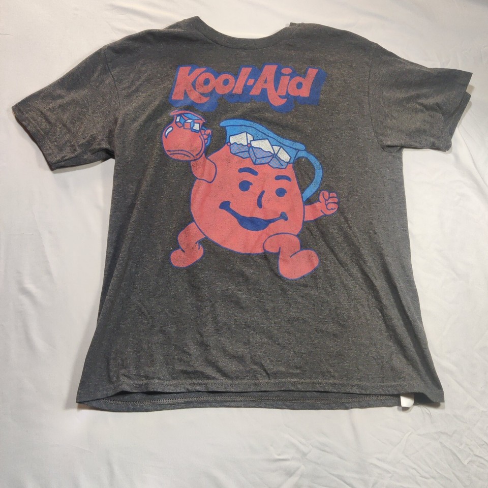 Kool Aid Boys T-Shirt 2XL (16) Grey Logo Graphic Short Sleeve Kids Tee ...