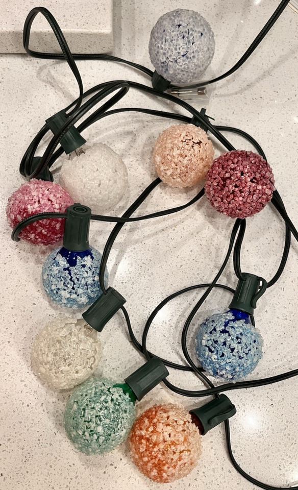 Vintage Lot 63 GE Ice Frosted Sugar Round Snowball Christmas Light ...