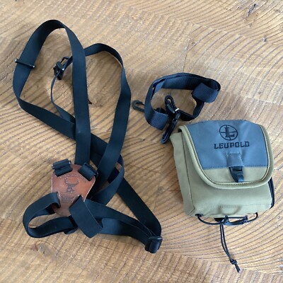 LEUPOLD GO Afield Shadow Tan/Gray Small Binocular Case w Crooked Horn ...