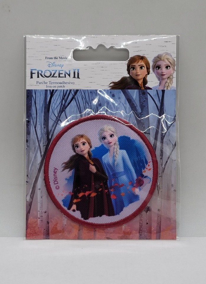 Disney Frozen 2 Iron-On Patch Round Anna & Elsa w/Gale Leaves New Free ...