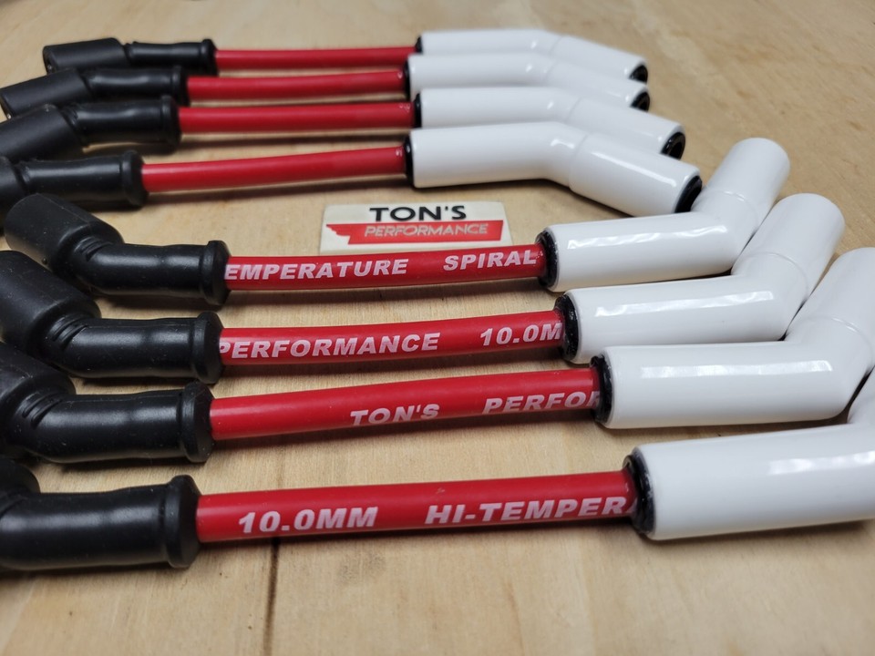 Ton's 10mm Ceramic LS Red Spark Plug Wire Set 45 Chevy Corvette Camaro ...