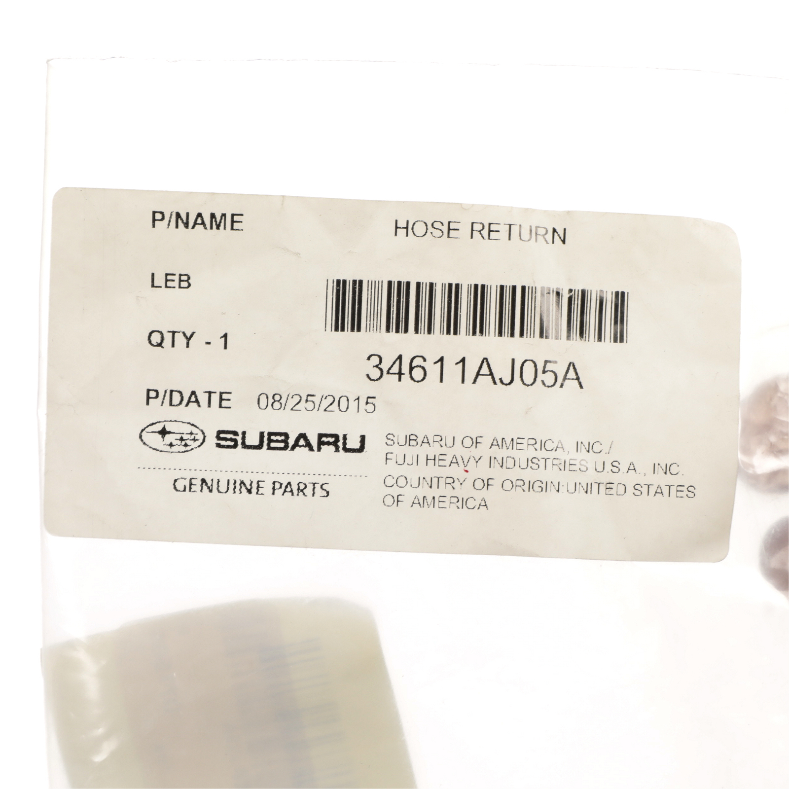 OEM 2010-2014 Subaru Outback & Legacy Power Steering Return Hose NEW ...