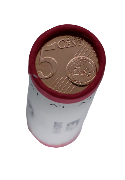 Latvia Latvija Bank Roll Euro coin. 5 euro cent . 50 x 5 Euro cent = 2 ...