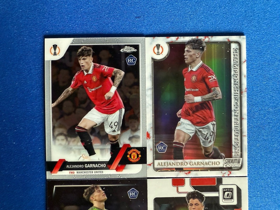 Alejandro Garnacho 4-card ROOKIE lot '22 Topps Chrome/Stadium Club ...