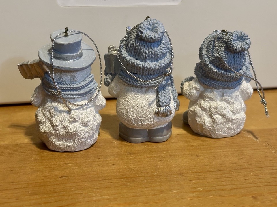 Set Of 3 Vintage Snow Buddies Snowman Ornaments | eBay