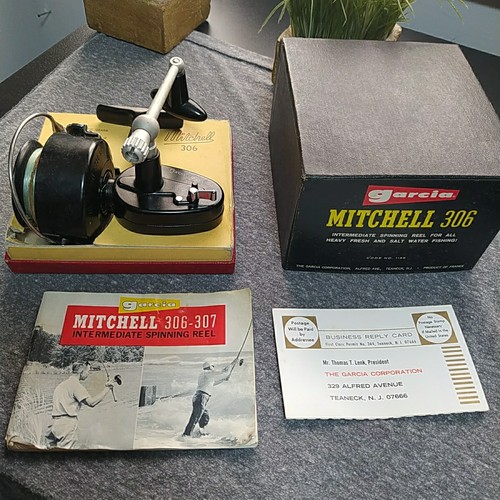 Vintage Garcia Mitchell 306 Spinning Fishing Reel with Box & Manual | eBay
