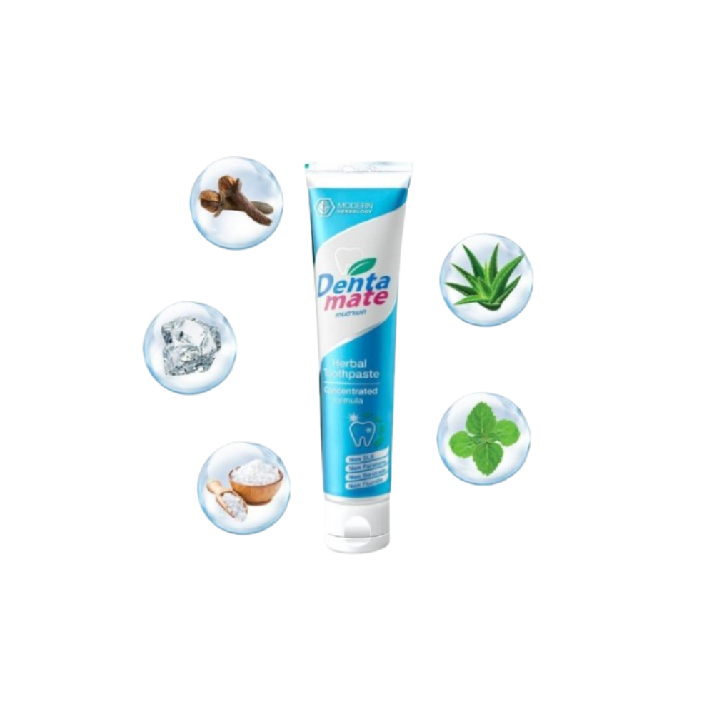 3 x Dentamate Fresh Mint Herbal Extract Toothpaste Reduce plaque and ...
