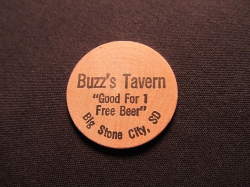 Big Stone City, South Dakota Wooden Nickel Token - Buzz's Tavern Wood ...