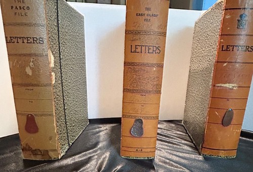Set of 3 vintage heavy cardboard- feel letter boxes.Black & white with ...