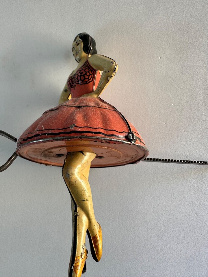 TWINKLE TOES BALLET DANCER BALLERINA TIN TOY WORKING GERMAN EINFALT ...