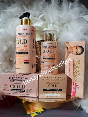 5pc. Pure Egyptian Body Lotion, Face Cream, Serum, Soap & Gluta-Rose ...