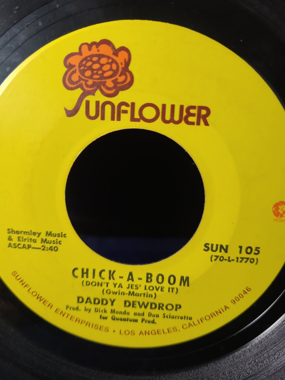 DADDY DEWDROP Chick-A-Boom (Don't Ya Jes' Love It) 7" 45 RPM 70s ...