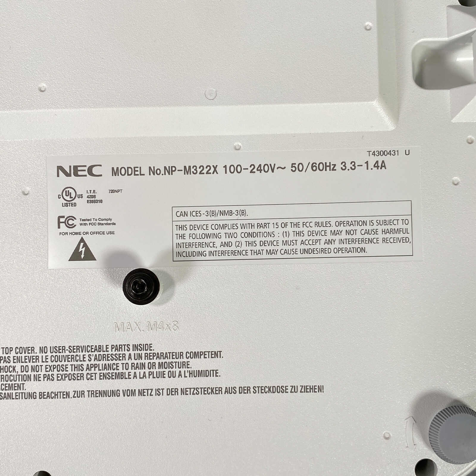 NEC NP-M322X DLP Projector Refurbished 3200 ANSI Professional HDMI ...