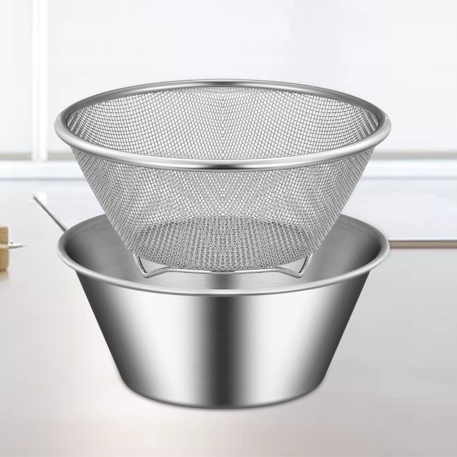 Stainless Steel Colander with Mixing Bowl Set for Grains Grapes Fruits ...