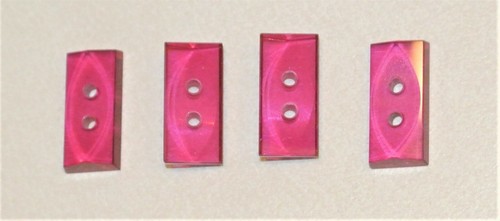 4 Genuine carved Red Ruby Rectangle buttons 2 Hole Gemstone Jeweler ...
