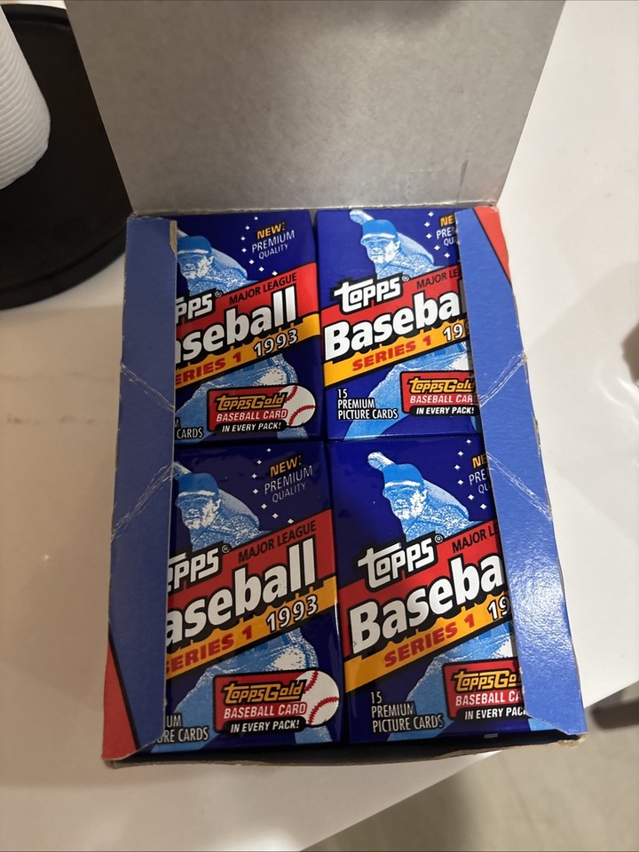 1993 Topps Series 1 Baseball Hobby Box Derek Jeter Rookie 36 Packs Gold ...