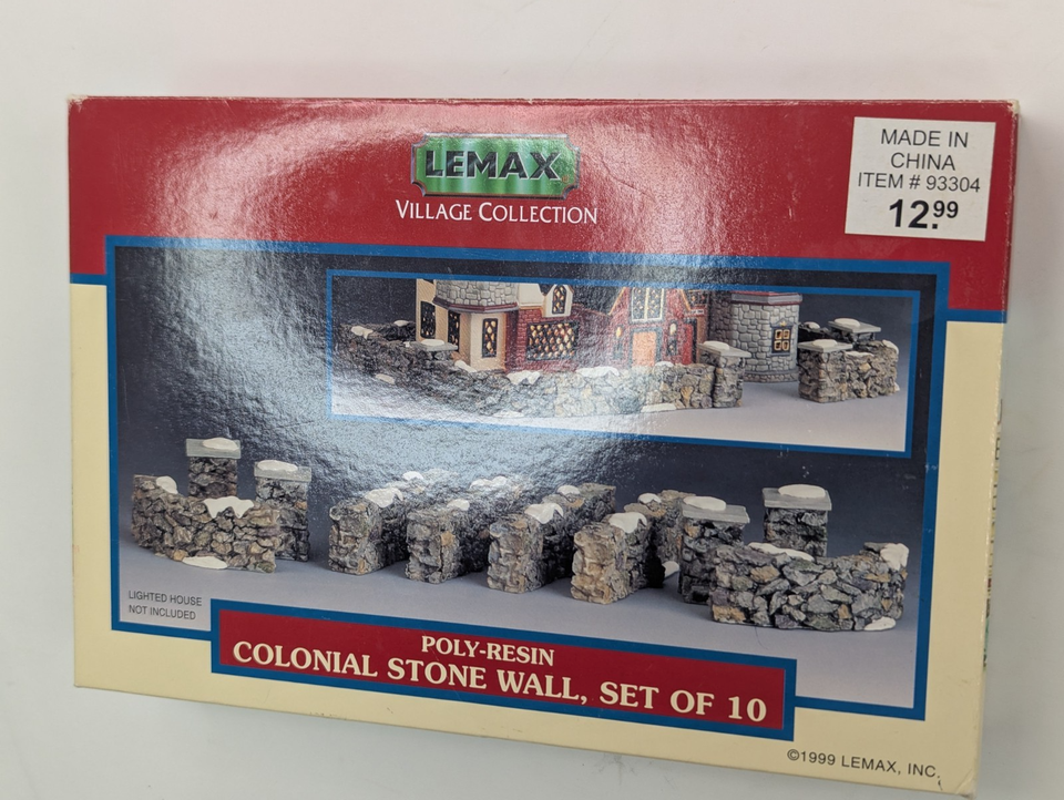 Lemax (Vtg 1999) Village Collection Colonial Stone Wall, Set of 10 ...