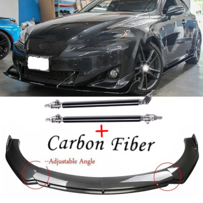 For Lexus IS250 IS350 IS30 Gloss Black Front Bumper Lip Splitter Strut ...