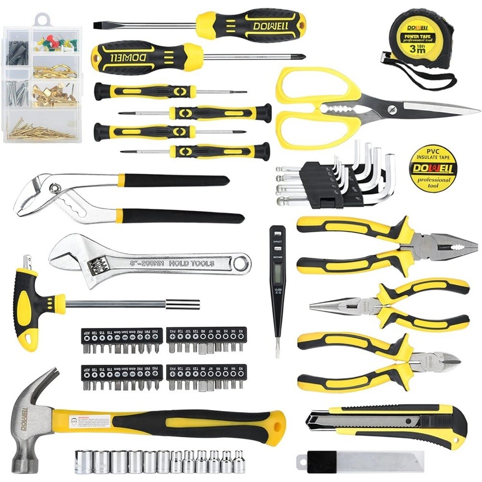 DOWELL Tool Kit Household Tool Set 185-Piece General Hand Tool Kit with ...