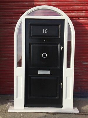 Accoya Front Door in Accoya Arched Frame with Sidelights! Bespoke ...